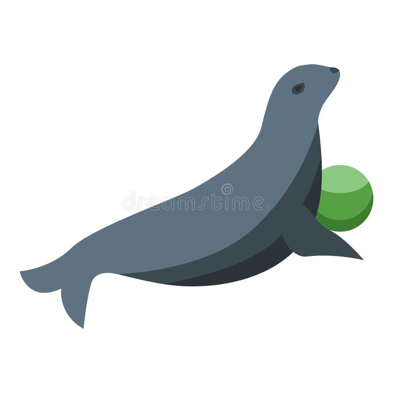 Circus Seal Balancing a Green Ball on Its Nose Stock Illustration ...