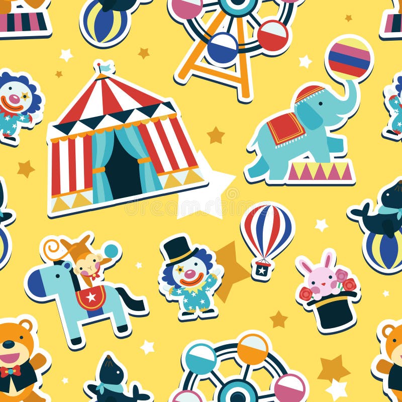 Circus seamless pattern stock illustration. Illustration of crown ...