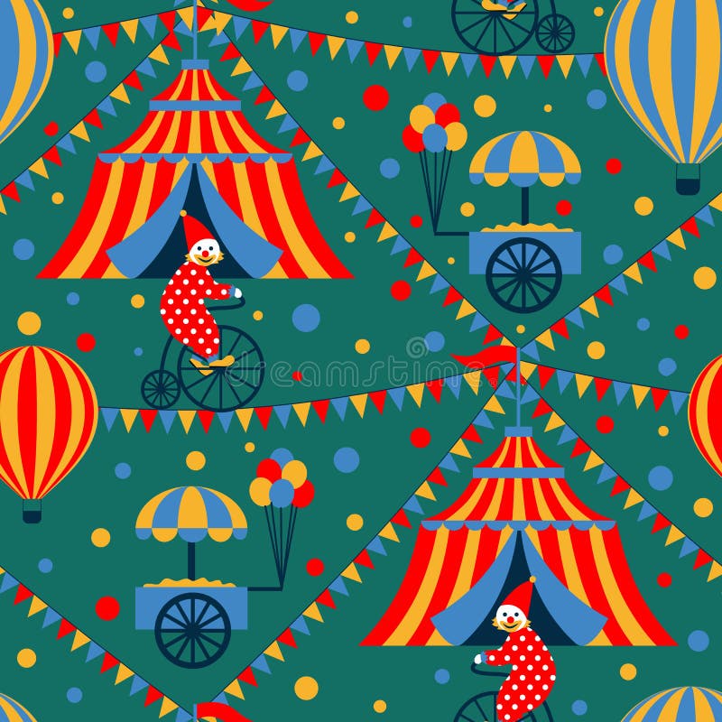 Seamless circus pattern stock vector. Illustration of elephant - 27577230