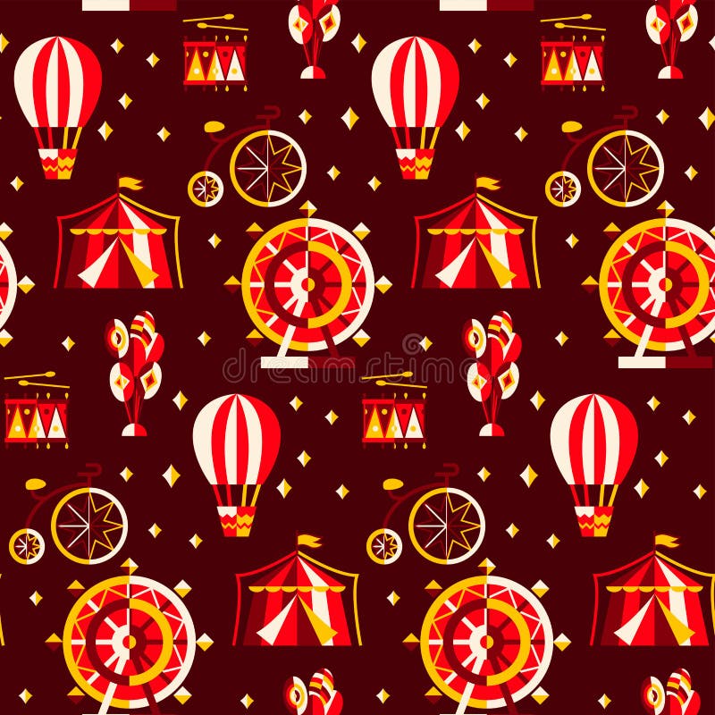 Circus Seamless Pattern stock vector. Illustration of magic - 268853098