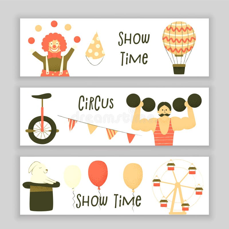Circus set of characters stock illustration. Illustration of poster ...