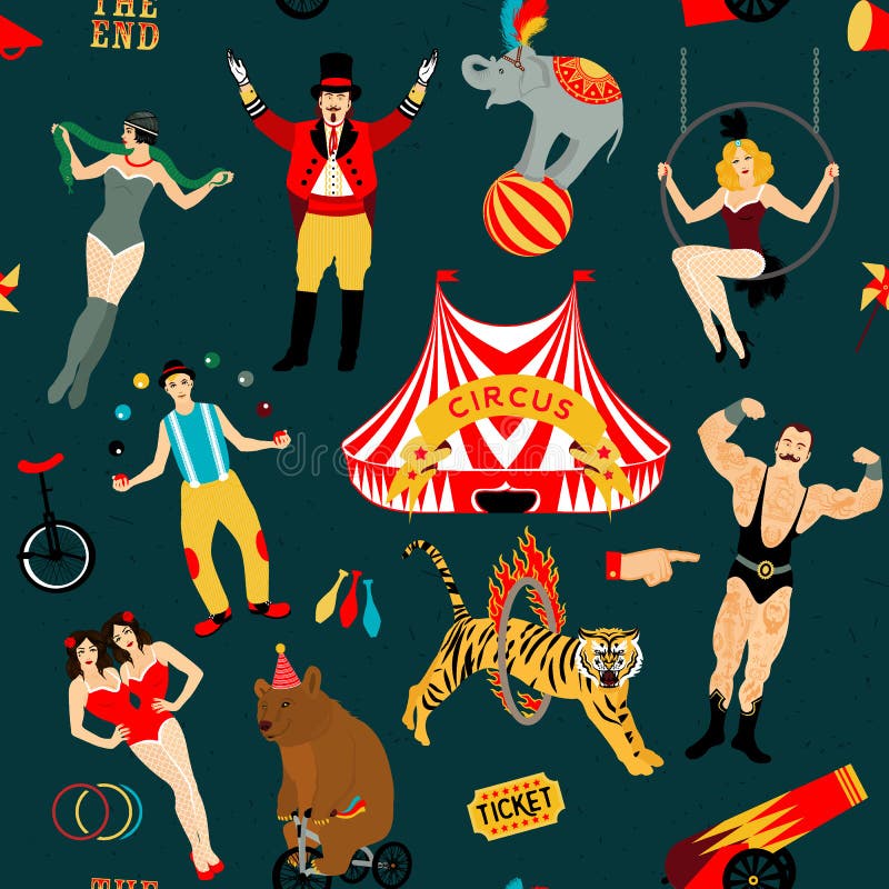 Circus Set. Illustration of Circus Stars. Stock Vector - Illustration ...