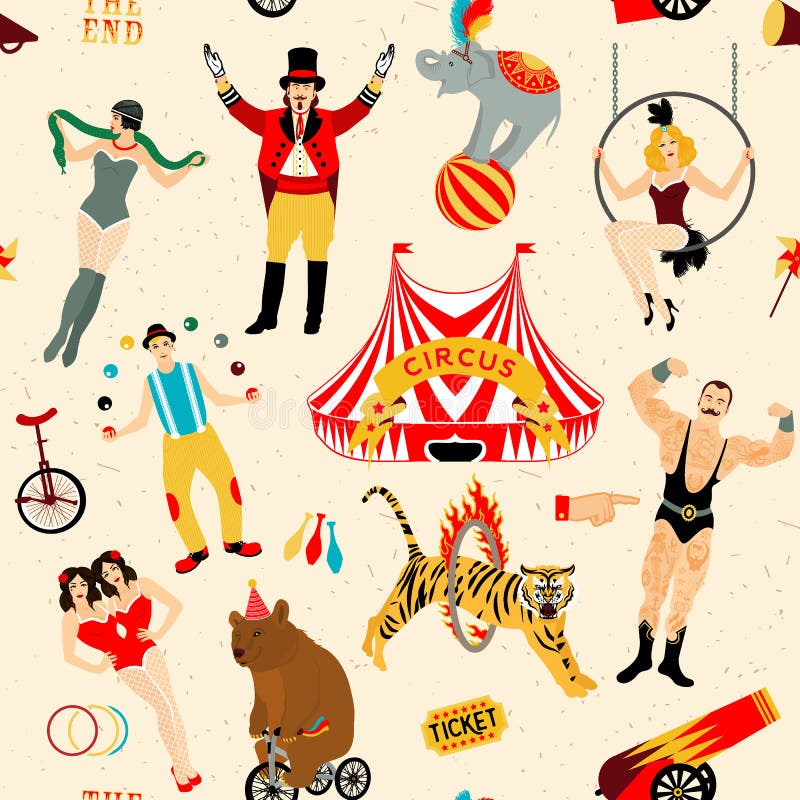 Circus Set. Illustration of Circus Stars. Stock Vector - Illustration ...