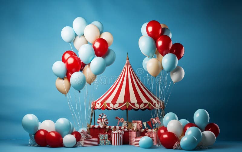 Circus Spectacle Balloons and Sweets Under the Big Top, Generative Ai ...