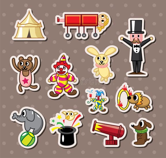 Circus Stickers Stock Illustrations – 432 Circus Stickers Stock ...