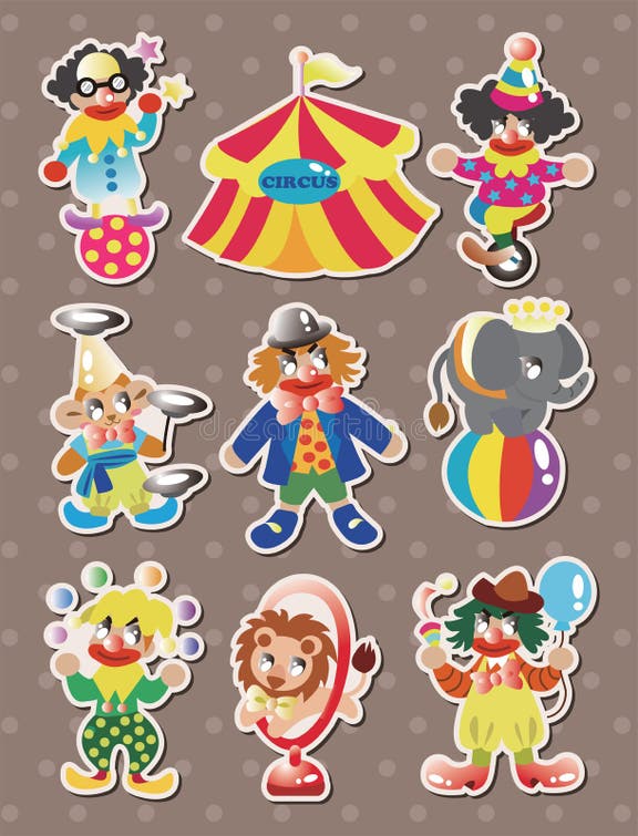 Circus Stickers Stock Illustrations – 432 Circus Stickers Stock ...