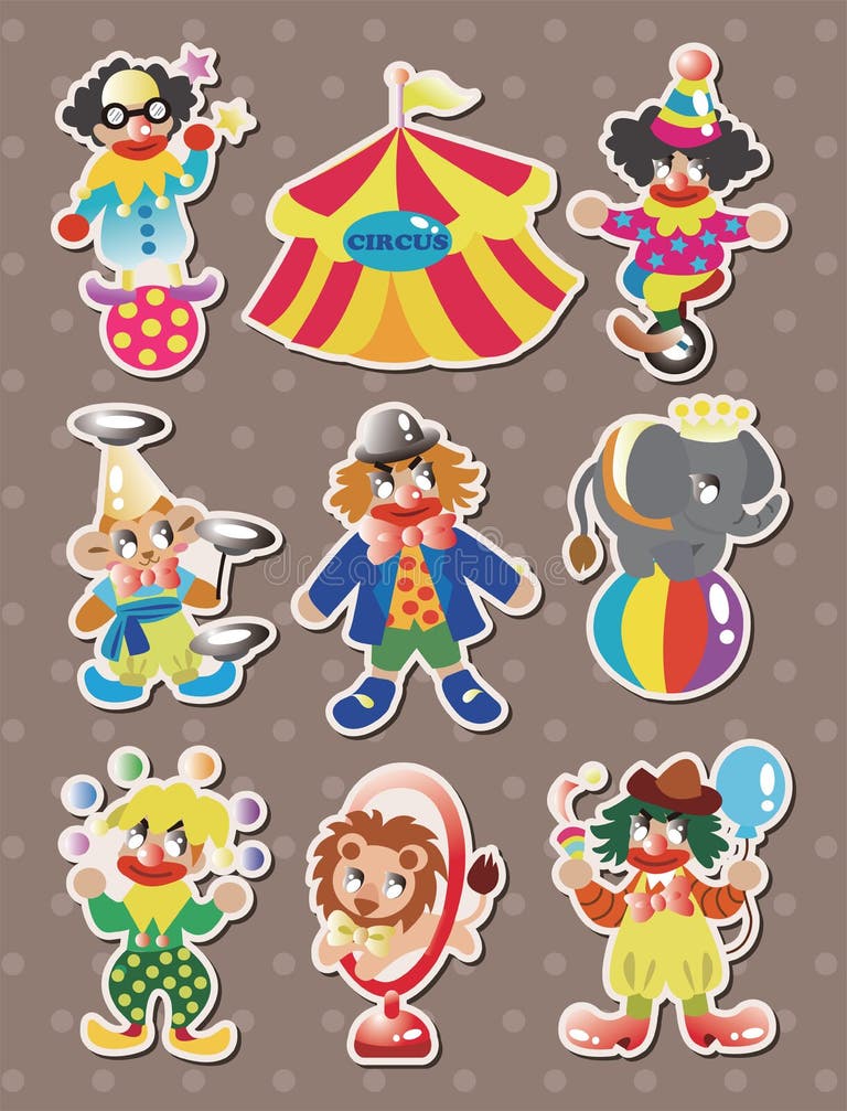 Circus Stickers Stock Illustrations – 432 Circus Stickers Stock ...