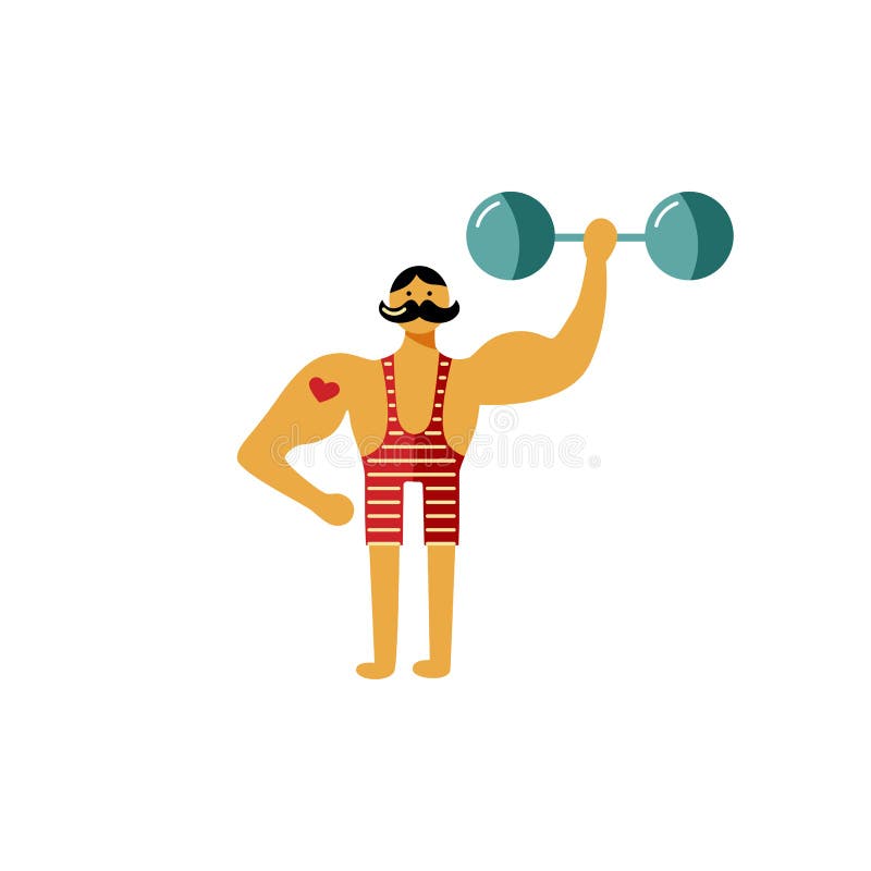 Circus Strong Man Cartoon