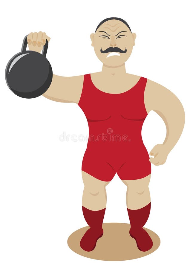 Circus Strongman Carnival Vintage Show Line Icon Vector Illustration ...