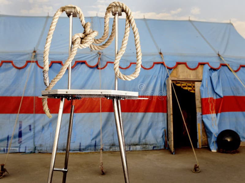 Circus Symbolism. A Wattled Rope On A Metal Stage Picture. Image: 14986816