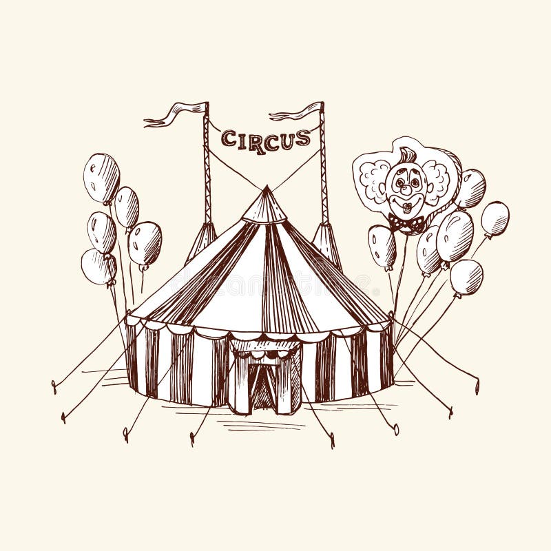 Circus tent line drawing stock vector. Illustration of home - 137015747 Circus tent line drawing stock vector. Illustration of home - 137015747