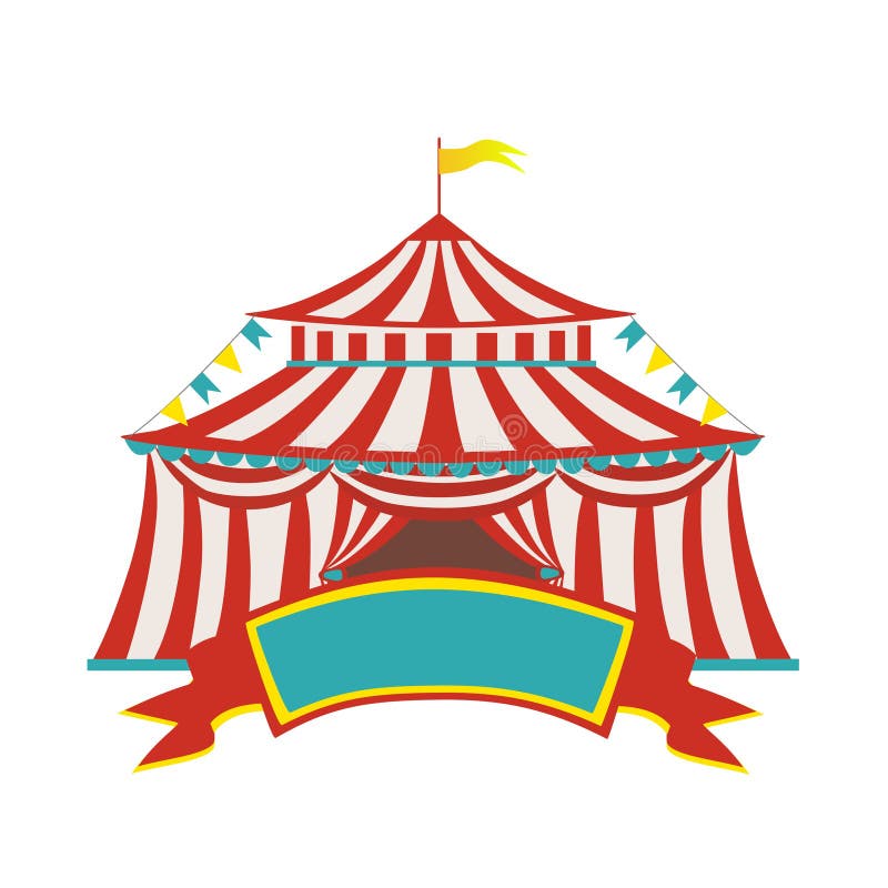Circus Tent with Banner for Text, Vector Illustration. Vector Graphics ...