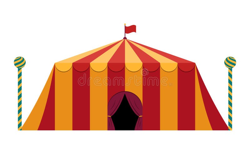 Circus Tent with a Flag on Top, for an Entertainment Show Performance ...