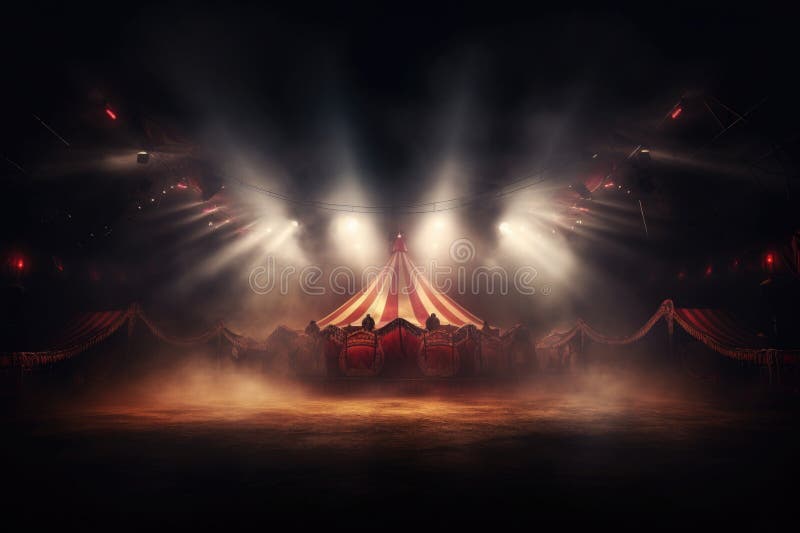 Circus Tent with Illuminations at Night. Generative AI Stock ...