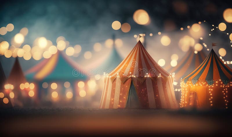 A Circus Tent with a Lot of Lights in the Background and a Lot of Stars ...