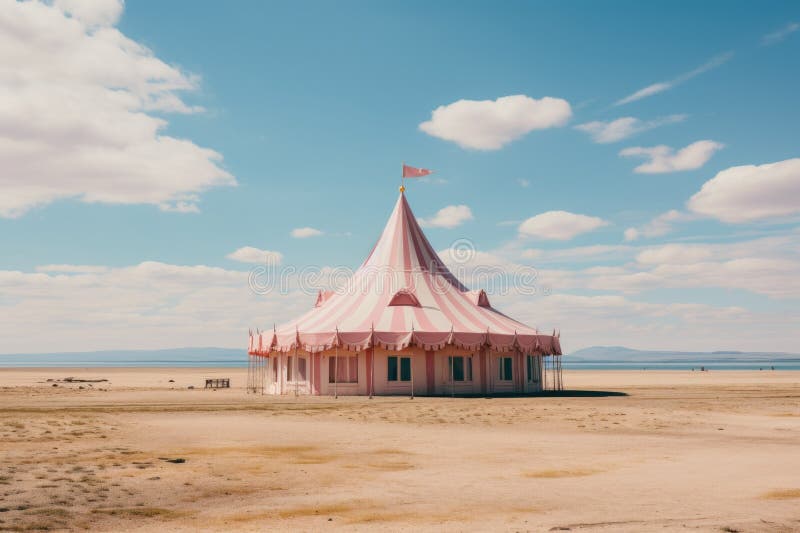 A Circus Tent in the Middle of the Desert. Generative AI Image. Stock ...