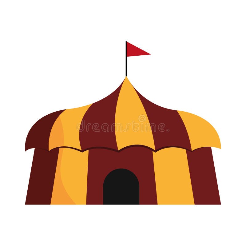 Circus Tent with Red Flag. Vector Stock Vector - Illustration of show ...
