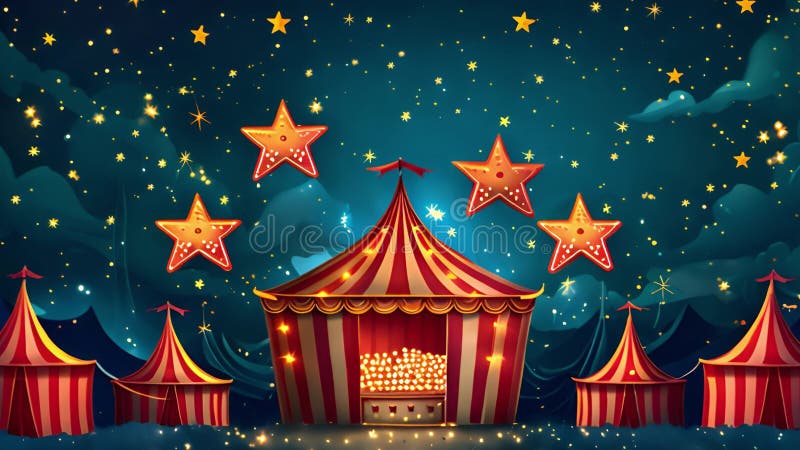 A Circus Tent Under a Star-filled Sky. Circus Tent with Stars in the ...
