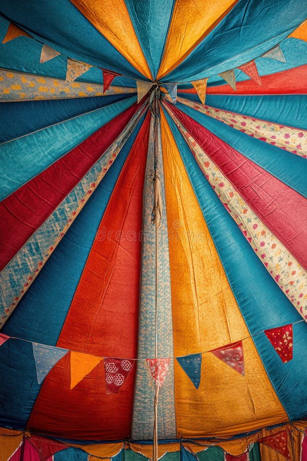 Circus Tent, a Vibrant Circus Tent Adorned with Colorful Flags and ...