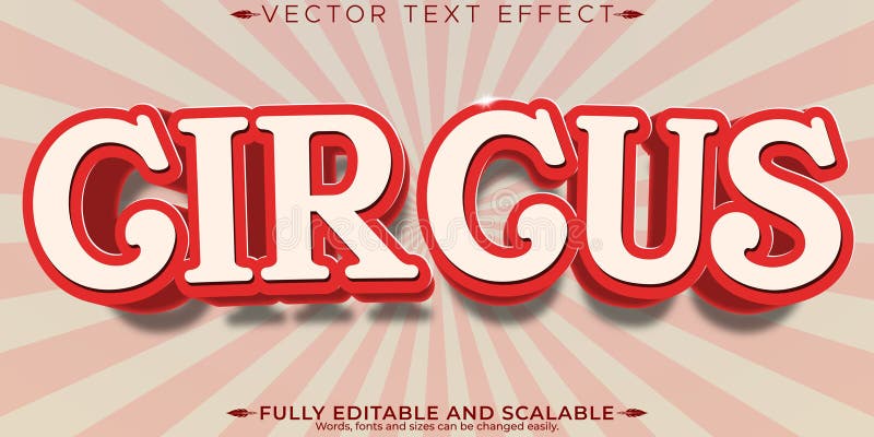Circus Text Effect Editable Retro and Show Text Style Stock Vector ...