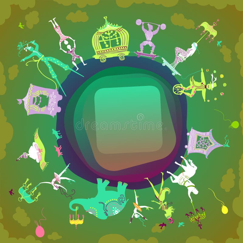 Circus Themed Circular Frame with Copyspace for Your Text Stock Vector ...