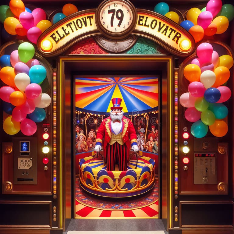 127 79. a Circus-themed Elevator with a Rotating Carousel in Th Stock ...