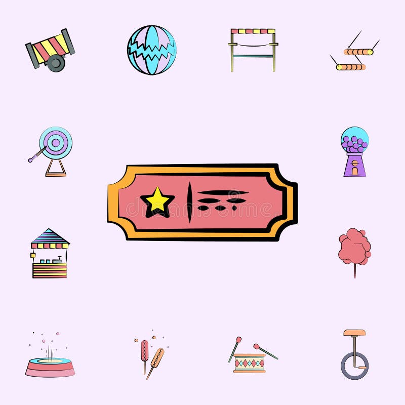 Circus Ticket Colored Icon. Circus Icons Universal Set for Web and ...
