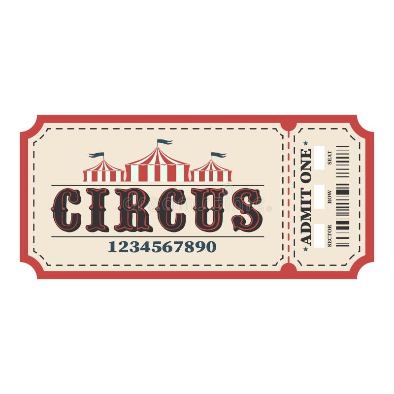 Circus Ticket. Horizontal Circus Ticket.Vector Illustration for Design ...