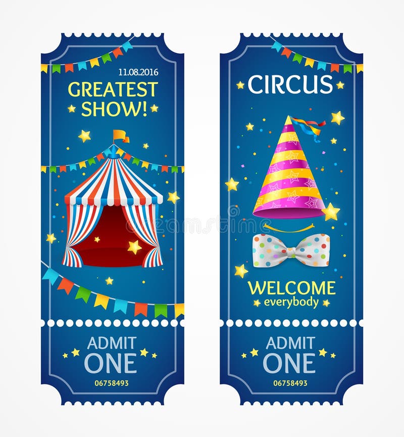 Circus tickets template stock vector. Illustration of carnival - 41697734
