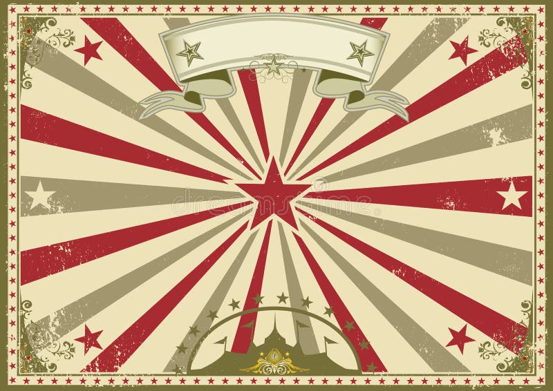 Circus Vintage Horizontal Poster Stock Vector - Illustration of border ...