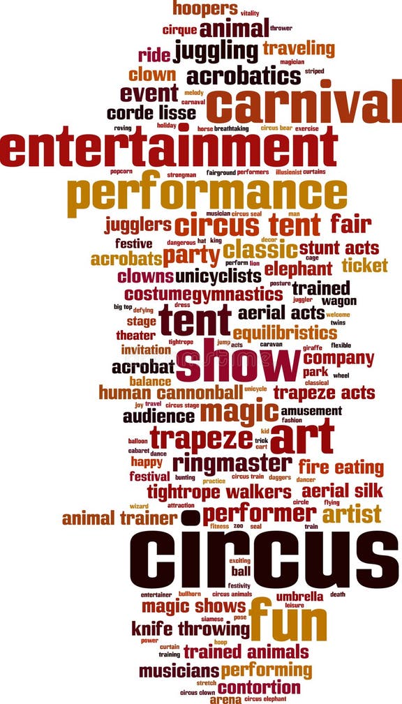 Circus word cloud stock vector. Illustration of performing - 272152337