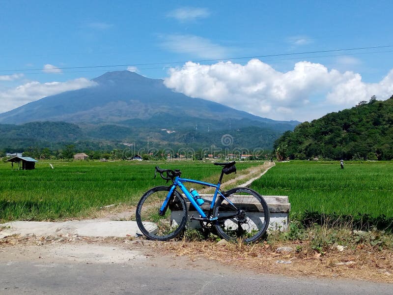 Ciremai mountain view stock image. Image of mountain - 265265145
