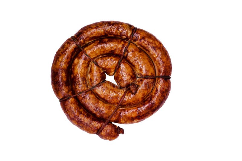 De Eigengemaakte Gebraden Spiraalvormige Worst Maakte Van Vlees Met ...