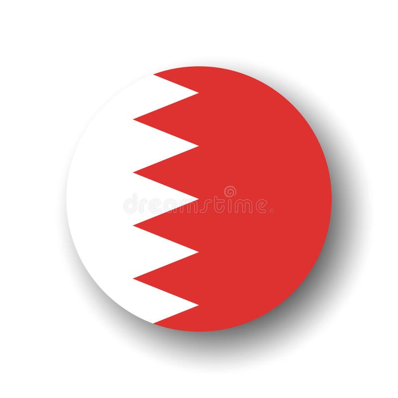 Cirlce Vector Flag of Bahrain Stock Vector - Illustration of shape ...