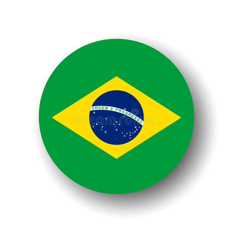 Cirlce Vector Flag of Brazil Stock Vector - Illustration of graphic ...