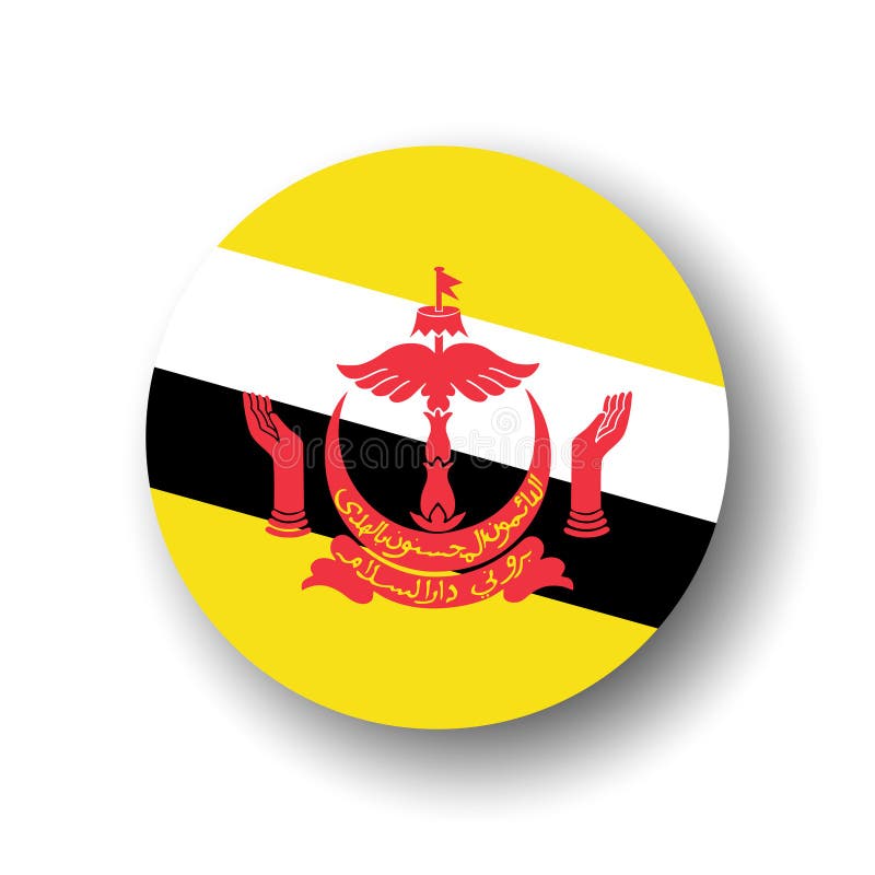 Cirlce Vector Flag of Brunei Stock Vector - Illustration of isolated ...