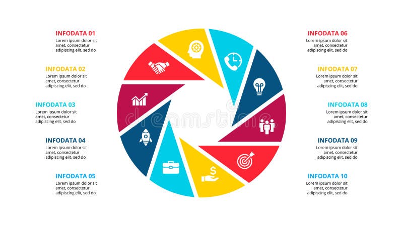 Cirle Infographic with 10 Options or Steps. Abstract Flat Element of ...