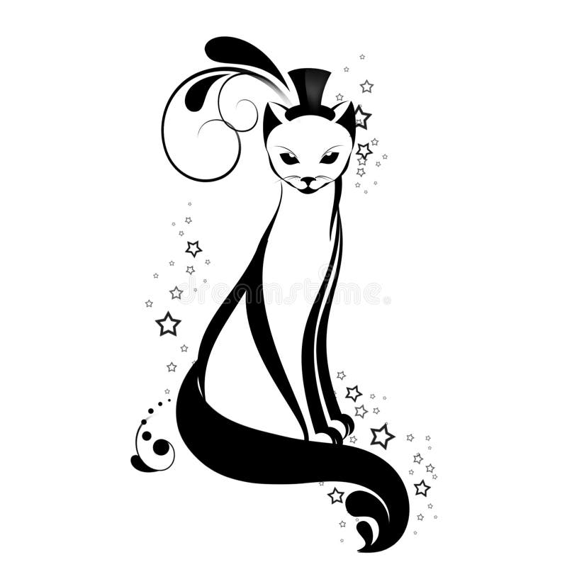Cirque Cat Vector Tattoo illustration stock. Illustration du costume ...