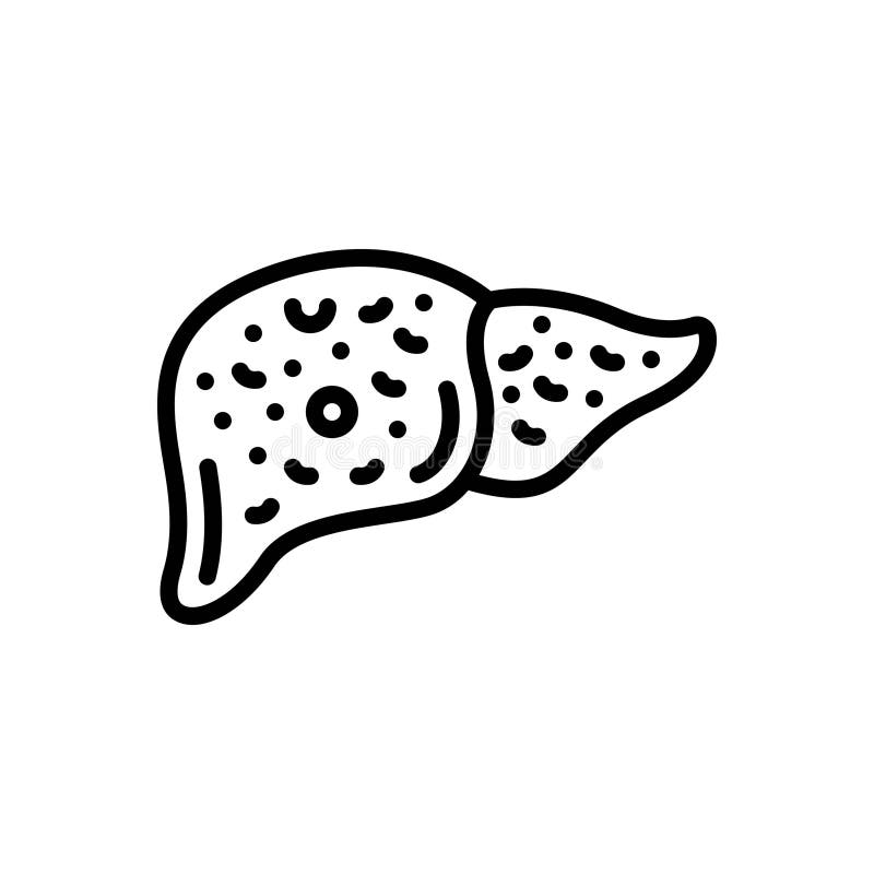 Black Line Icon for Cirrhosis, Treatment and Liver Stock Illustration ...