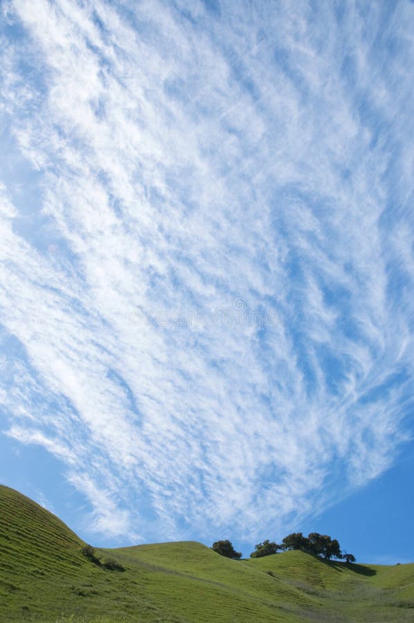Cirrocumulus Clouds and Spring Hillside Stock Image - Image of daylight ...