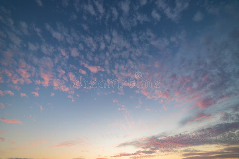 Cirrocumulus Clouds Sunset Sky Landscape Stock Photo - Image of ...