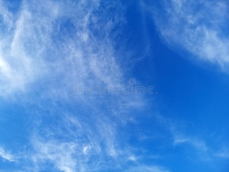 Cirrus Clouds on Blue Sky Background. Stock Photo - Image of cloudy ...