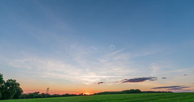 Cirrus Clouds Movement during Sunset. Sky in Subtle Shades of Orange ...