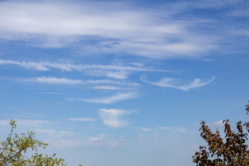 Cirrus Stratus Clouds Against a Blue Sky Stock Photo - Image of cloud ...