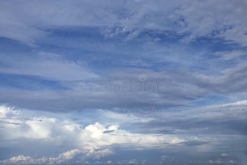 Cirrus, Stratus and Cumulus Clouds Against Blue Sky Stock Image - Image ...