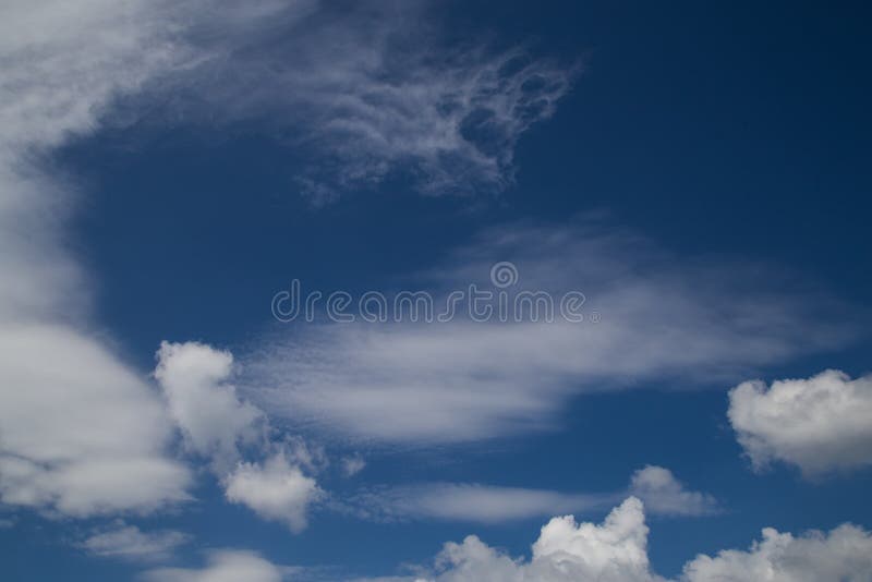 Blue Sky Cirrus Stratus Cumulus Clouds Stock Image - Image of cloud ...