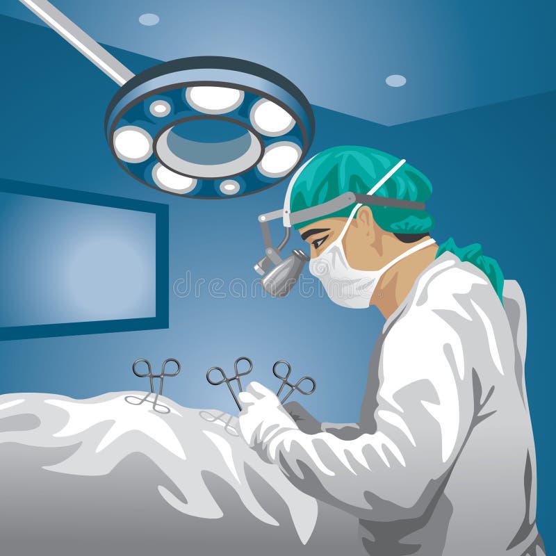 Cirujanos Del Grupo Que Hacen Cirugía Ilustración del Vector ...