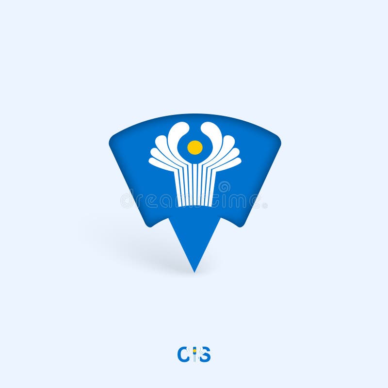 CIS Flag Map Pointer Design with Shadow Stock Illustration ...