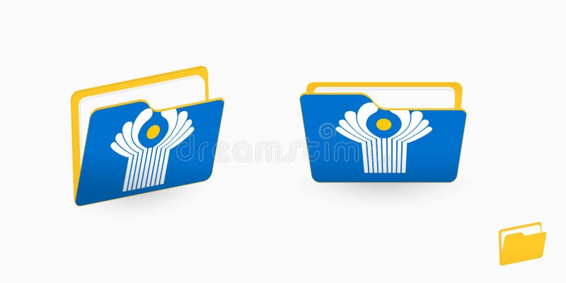 CIS Flag on Two Type of Folder Icon Stock Vector - Illustration of ...