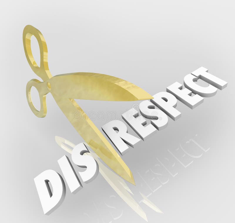 Ciseaux Du Manque De Respect 3d Word Coupant Le Manque D'honneur De ...